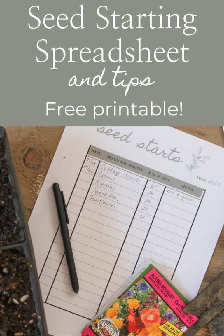 Seed Starting Spreadsheet and Tips - Rosehips & Honey